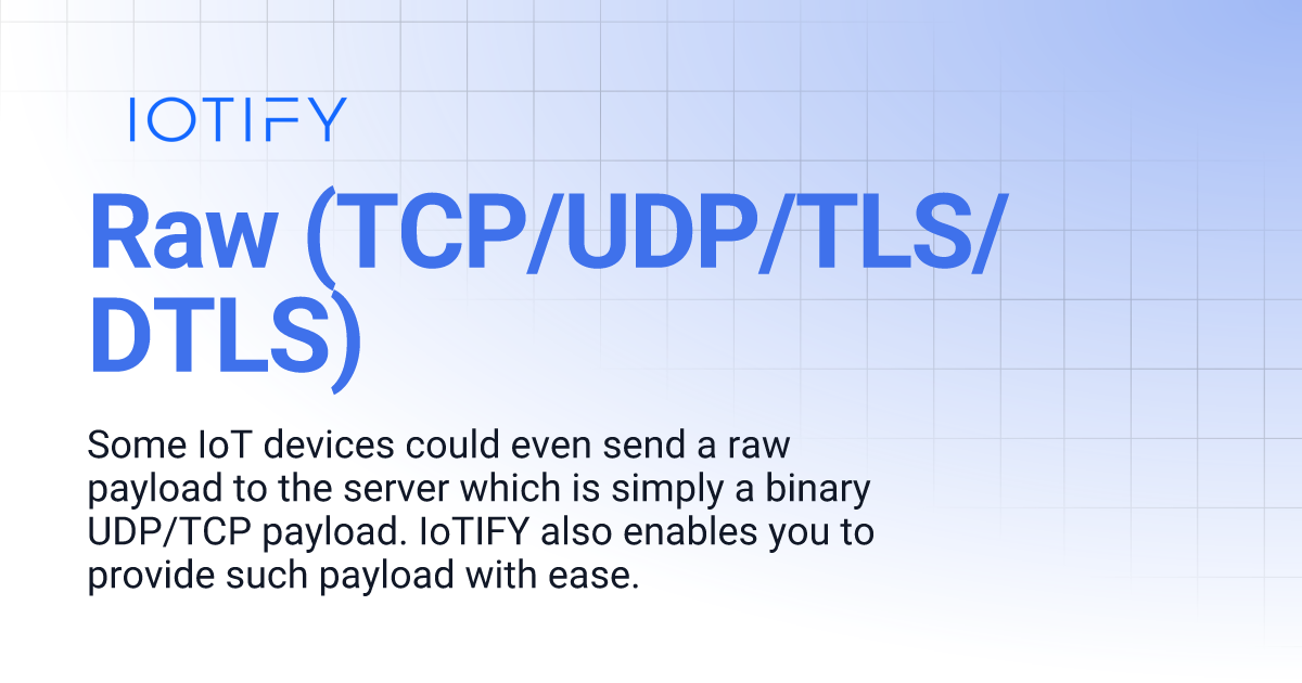 Raw (TCP/UDP/TLS/DTLS) | IoTIFY Network Simulator